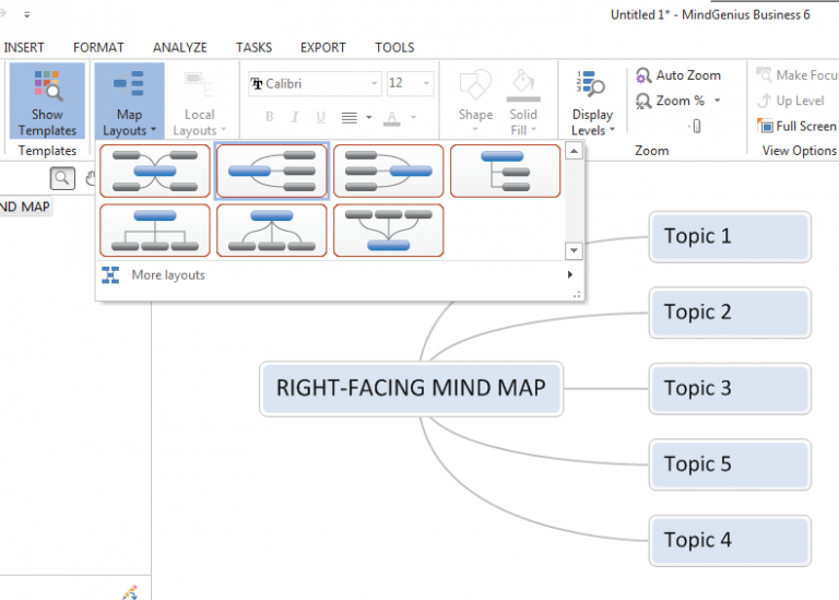 Make your ideas more understandable with a right-facing mind map