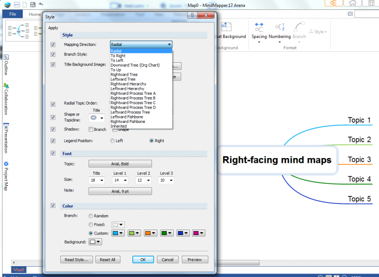 Make your ideas more understandable with a right-facing mind map