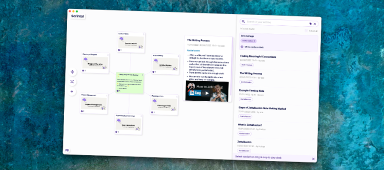 Scrintal: An elegant hybrid of mind mapping and note-taking tools